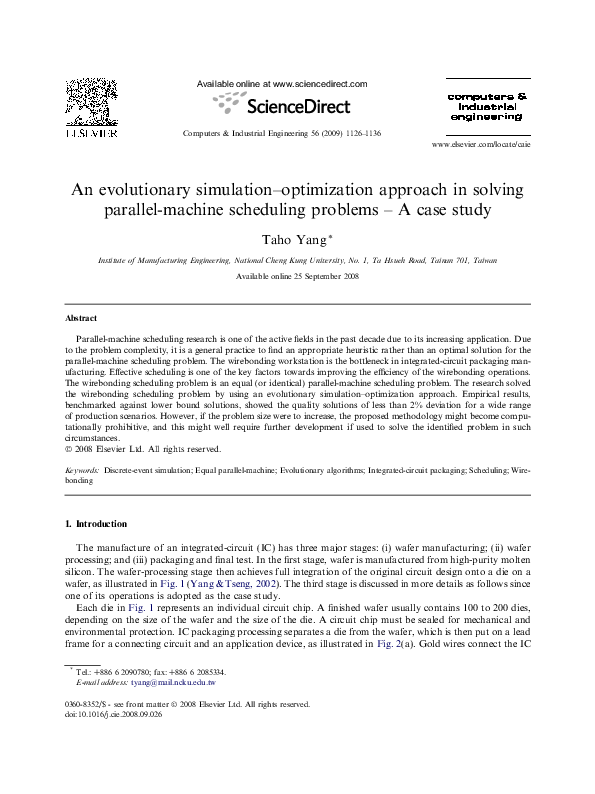Pdf An Evolutionary Simulationoptimization Approach In Solving Parallel Machine Scheduling