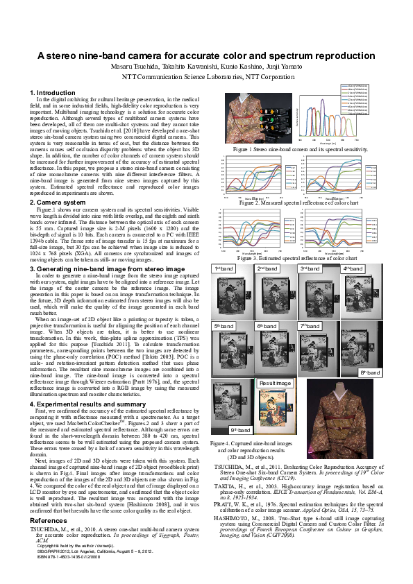 (PDF) A stereo nine-band camera for accurate color and spectrum ...
