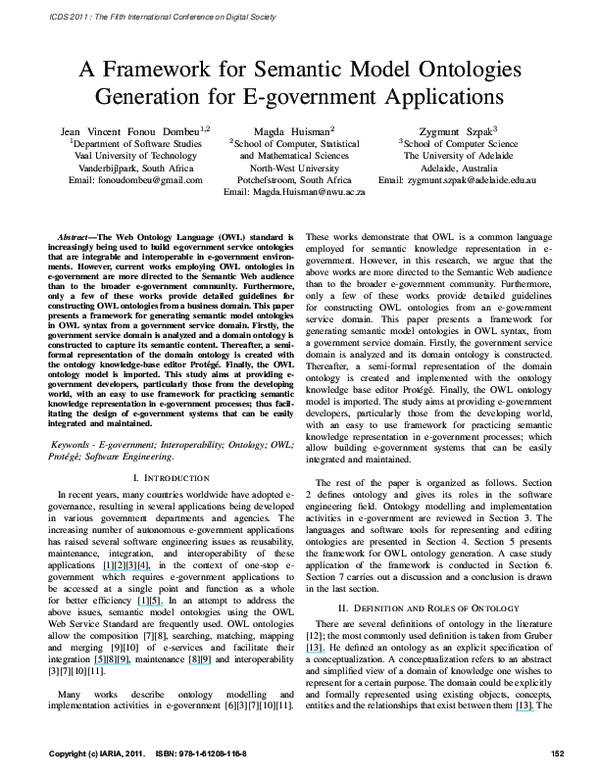 (PDF) A Framework for Semantic Model Ontologies Generation for E ...