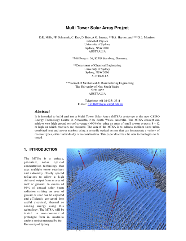 (PDF) Multi tower solar array project