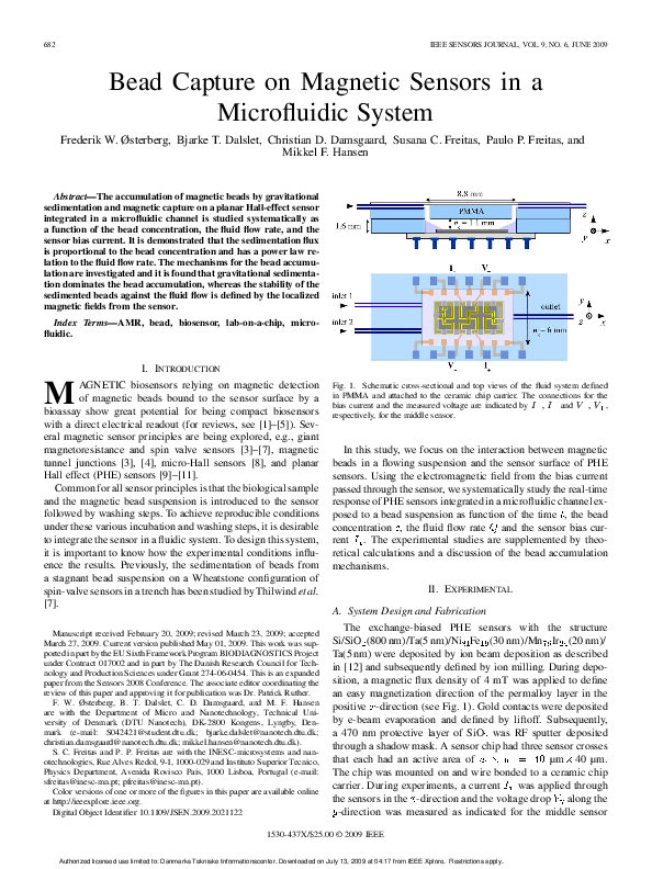 (PDF) Bead Capture on Magnetic Sensors in a Microfluidic System