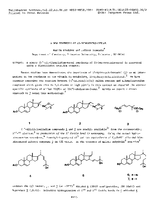 (PDF) A new synthesis of 25-hydroxycholesterol