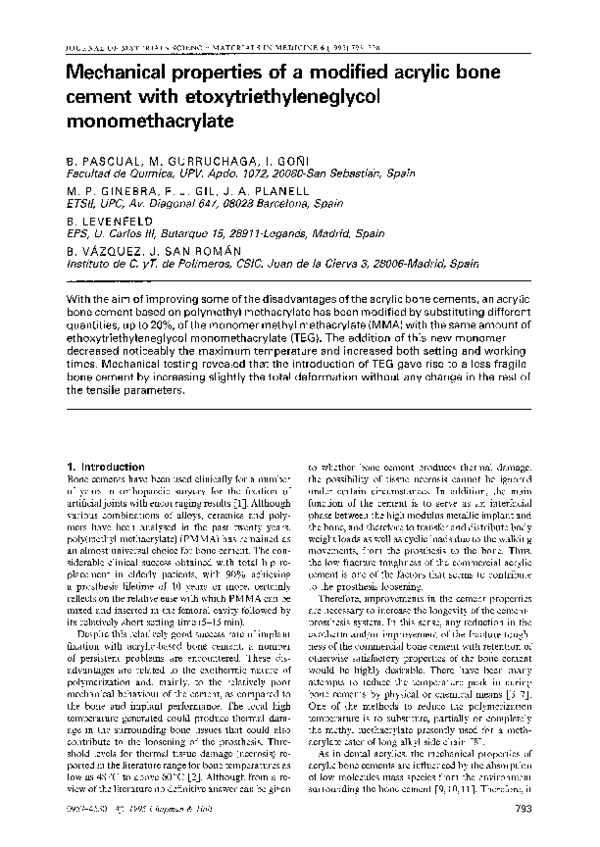 (PDF) Mechanical properties of a modified acrylic bone cement with ...