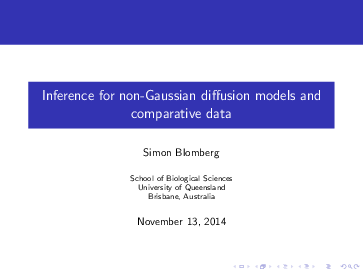(PDF) Inference for non-Gaussian diffusion models and comparative data