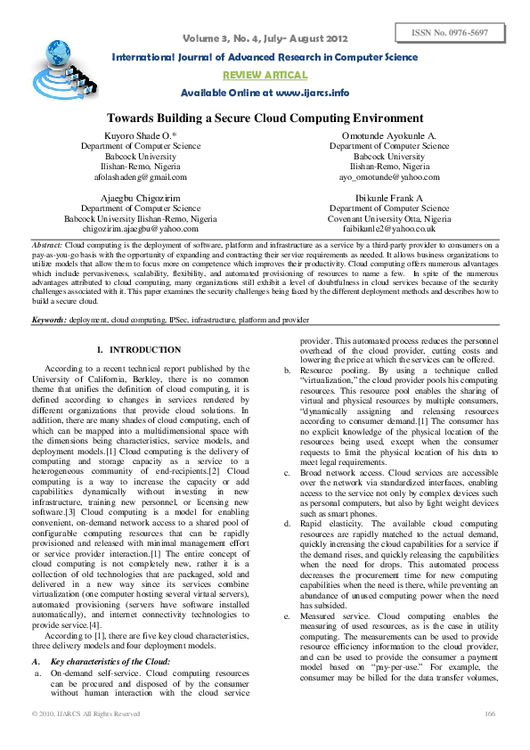 (PDF) Towards Building a Secure Cloud Computing Environment