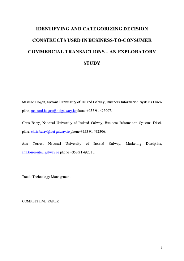 (PDF) Identifying and Categorizing Decision Constructs used in Business ...