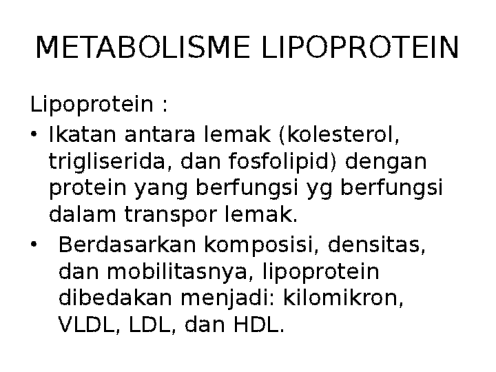 (PPT) METABOLISME LIPOPROTEIN