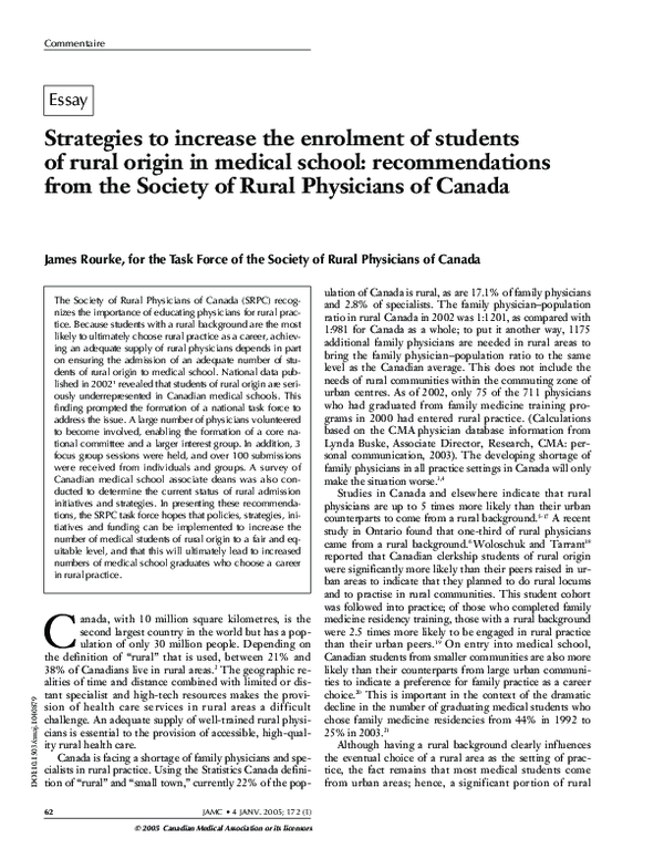 (PDF) Strategies to increase the enrolment of students of rural origin ...