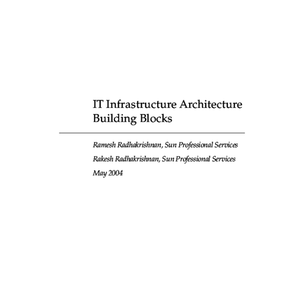 (PDF) IT Infrastructure Architecture Building Blocks