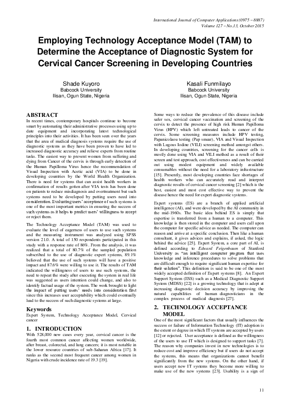 (PDF) Employing Technology Acceptance Model (TAM) to Determine the ...