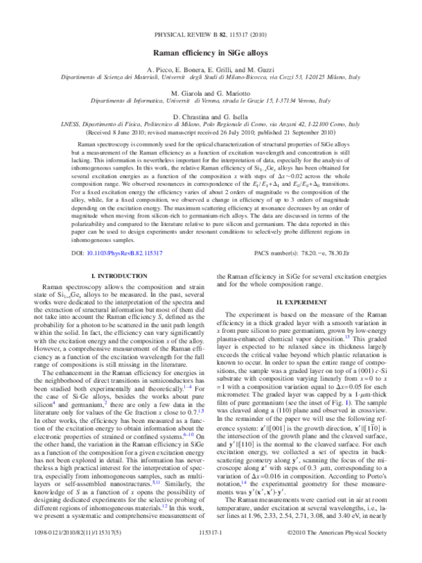 (PDF) Raman efficiency in SiGe alloys | E. Grilli - Academia.edu
