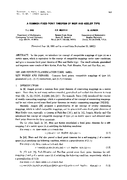 (PDF) A common fixed point theorem of Meir and Keeler type
