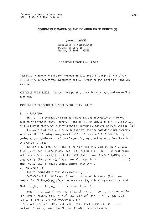 (PDF) Compatible mappings and common fixed points (2)