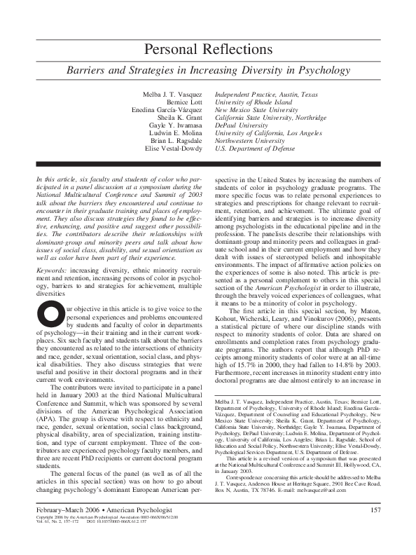 (PDF) Personal reflections: Barriers and strategies in increasing ...