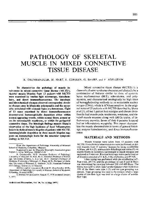 (PDF) Pathology of skeletal muscle in mixed connective tissue disease