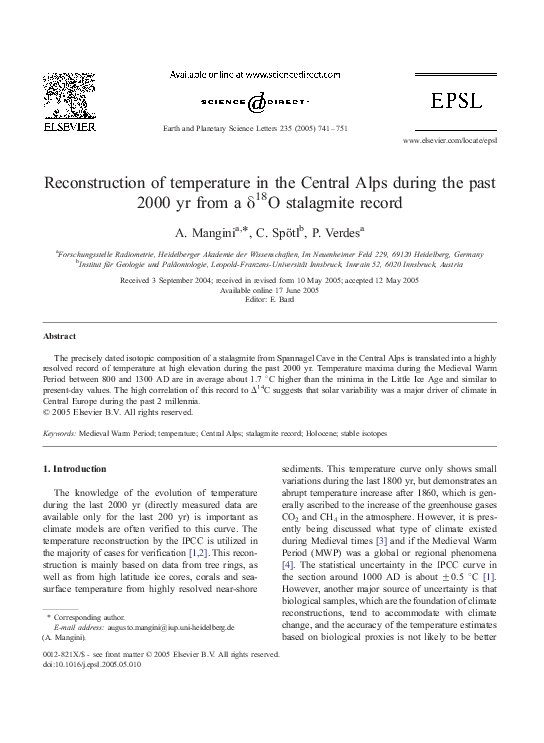 (PDF) Reconstruction of temperature in the Central Alps during the past ...