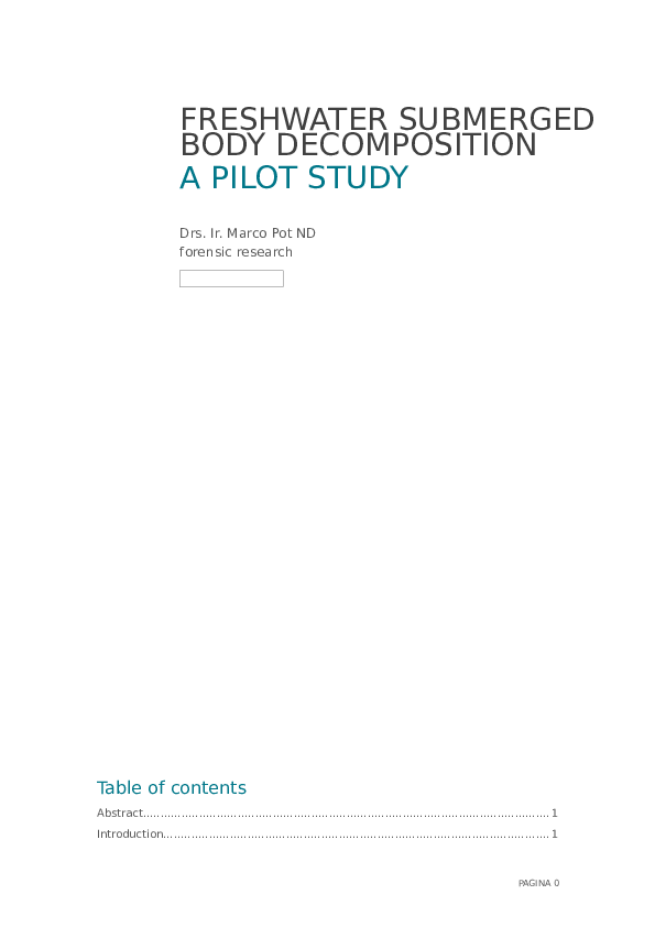 (DOC) Freshwater submerged body decomposition; a pilot study