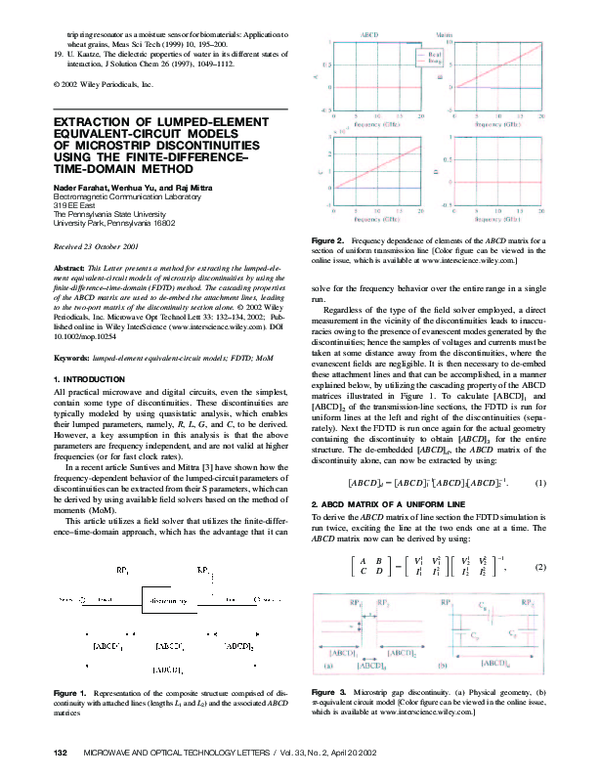 (PDF) Extraction of lumped-element equivalent-circuit models of microstrip discontinuities using ...