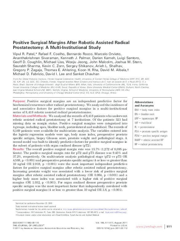 (PDF) Positive surgical margins after robotic assisted radical ...