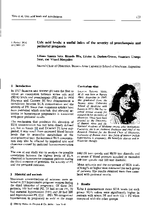 (PDF) Uric acid levels: a useful index of the severity of preeclampsia ...