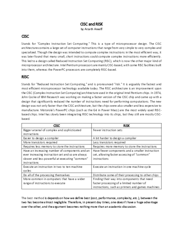 (PDF) CISC and RISK