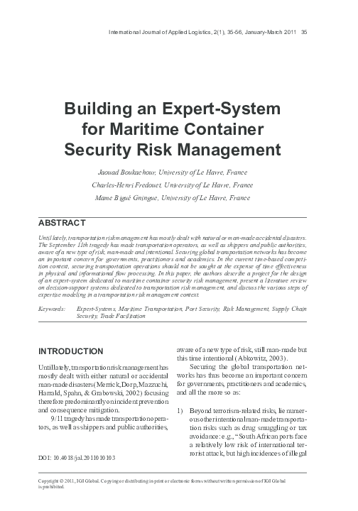 (PDF) Building an Expert-System for Maritime Container Security Risk ...
