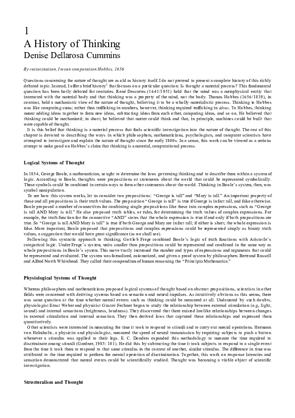 (PDF) A history of thinking