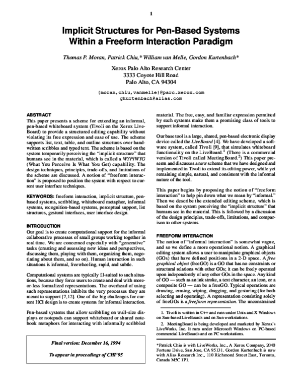 (PDF) Implicit structure for pen-based systems within a freeform ...