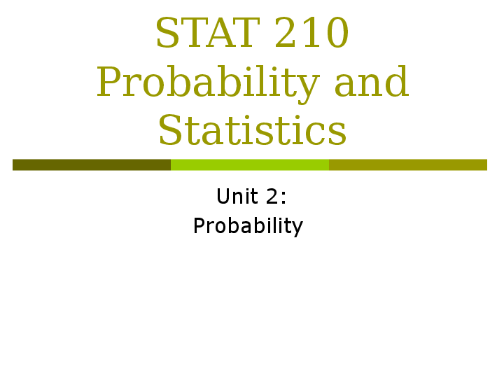 (PPT) Unit 2 Probability