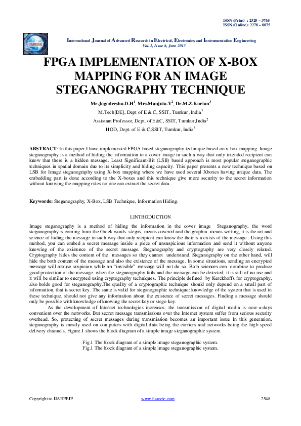 (PDF) IMAGE STEGANOGRAPHY TECHNIQUE