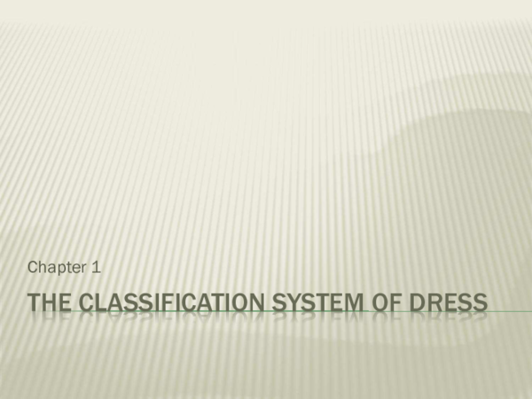 (PDF) THE CLASSIFICATION SYSTEM OF DRESS