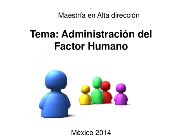 (PDF) Tema: Administración del Factor Humano