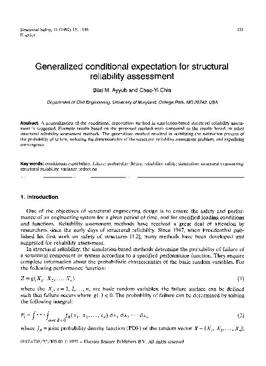 (PDF) Generalized conditional expectation for structural reliability ...