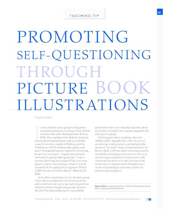 (PDF) Promoting Self-Questioning Through Picture Book Illustrations