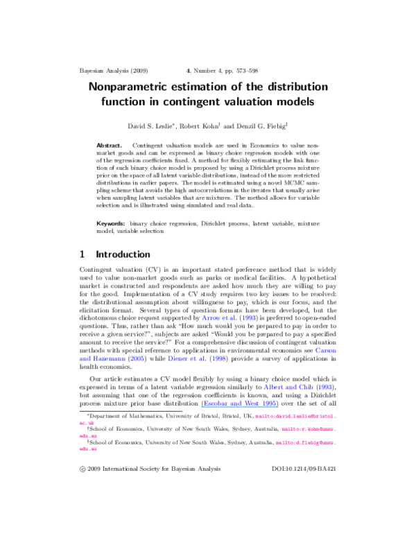 Pdf Nonparametric Estimation Of The Distribution Function In 1127