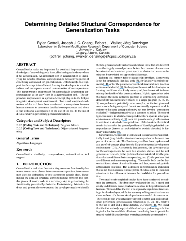 (PDF) Determining detailed structural correspondence for generalization tasks