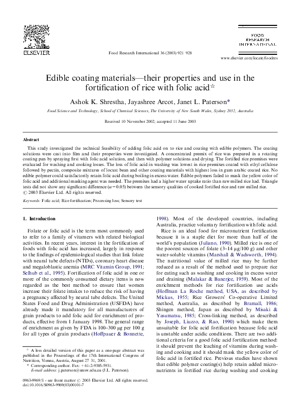 (PDF) Edible coating materials—their properties and use in the ...