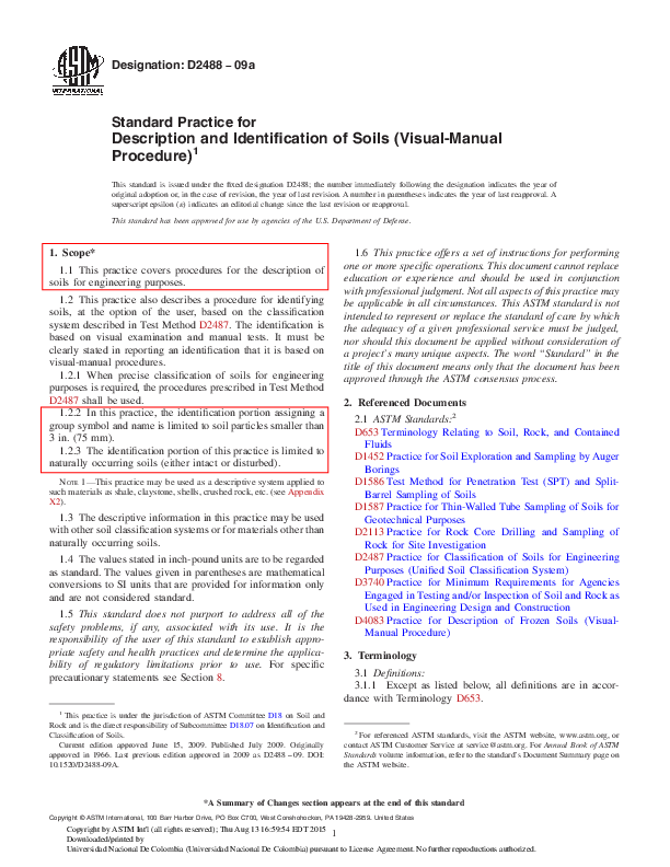 (PDF) Designation: D2488 − 09a Standard Practice for Description and ...