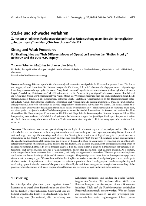 (PDF) Starke und Schwache Verfahren. Ein explorativer Vergleich der ...