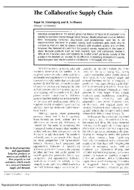 (PDF) The Collaborative Supply Chain