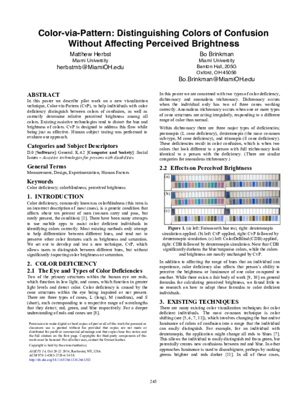 (PDF) Color-via-Pattern: Distinguishing Colors of Confusion Without ...