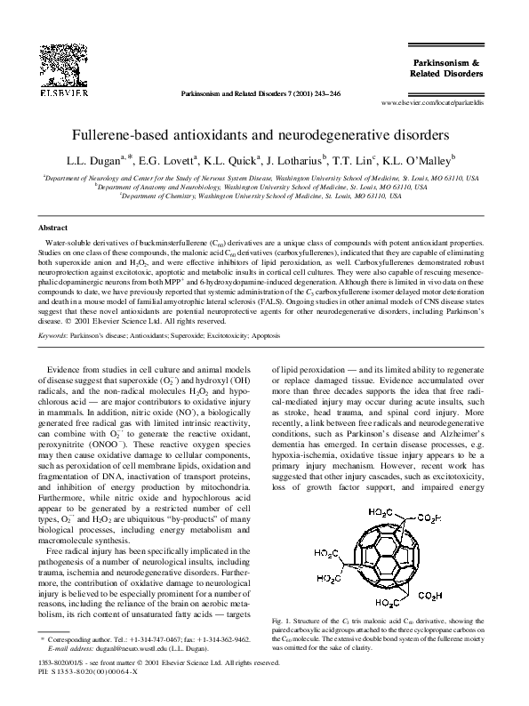 (PDF) Fullerene-based antioxidants and neurodegenerative disorders