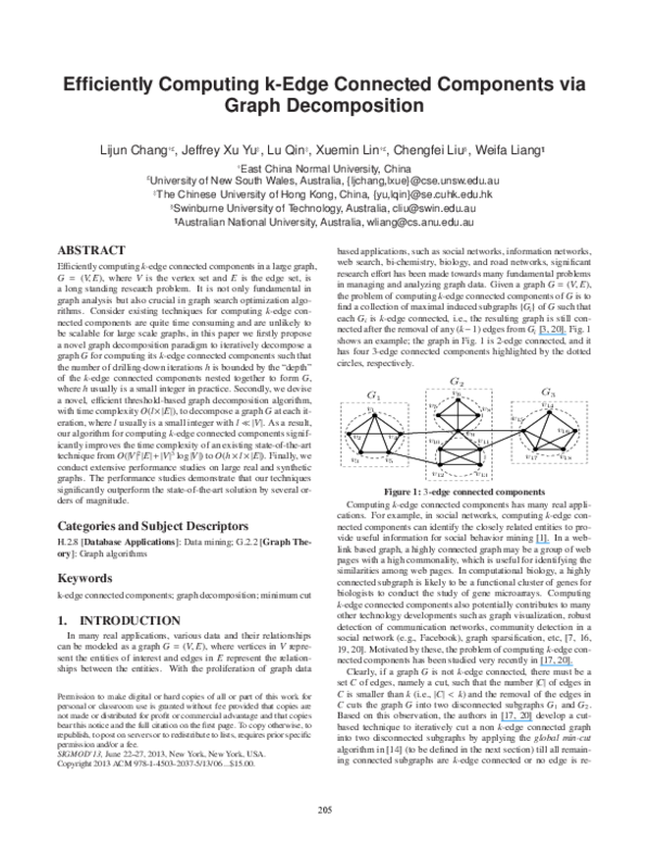 Pdf Efficiently Computing K Edge Connected Components Via Graph Decomposition