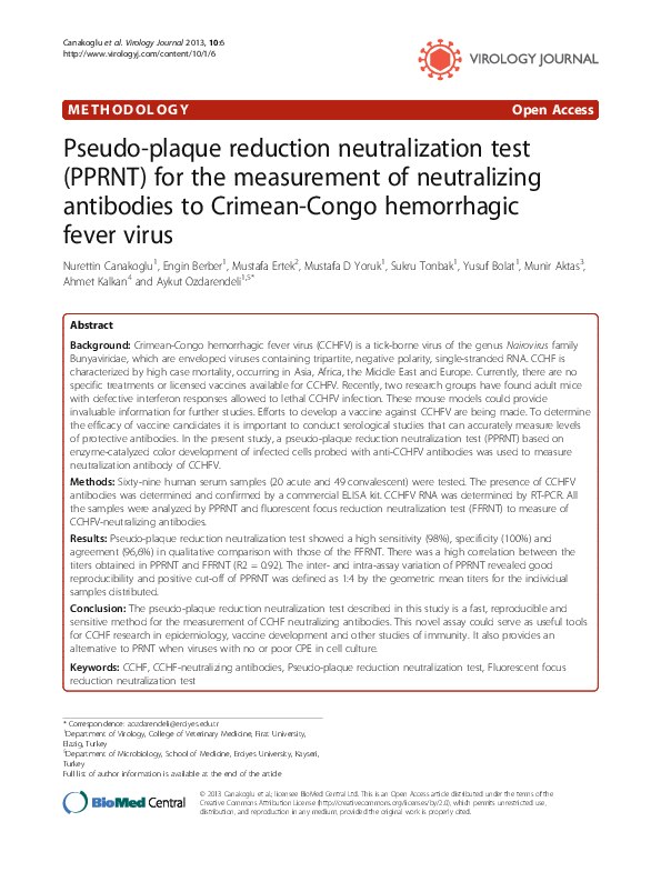 (PDF) Pseudo-plaque reduction neutralization test (PPRNT) for the ...