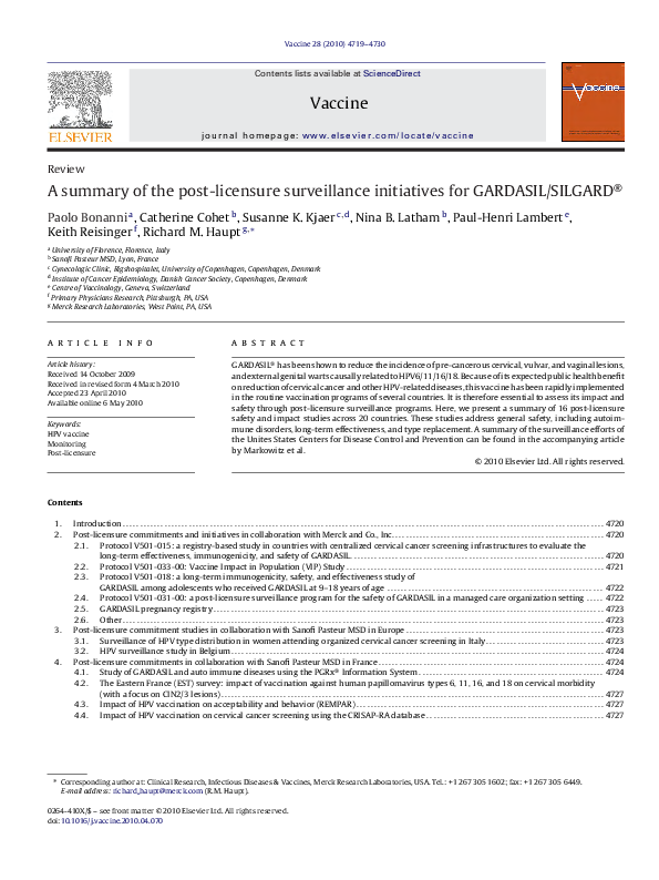 (PDF) A summary of the post-licensure surveillance initiatives for ...