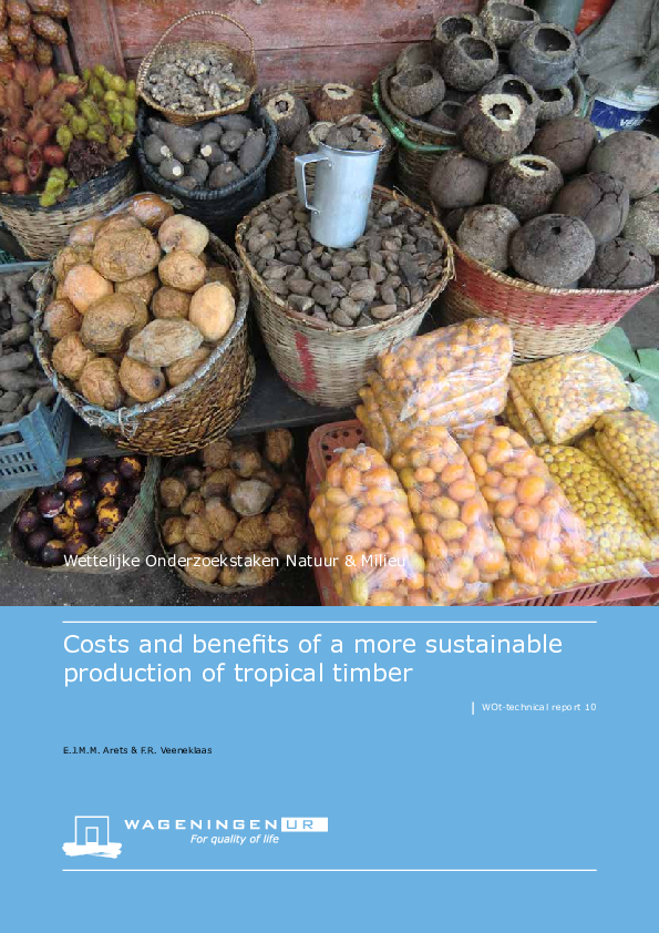 (PDF) Costs and benefits of a more sustainable production of tropical ...