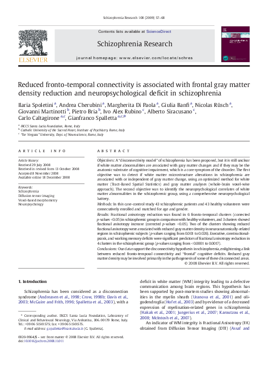 (PDF) Reduced fronto-temporal connectivity is associated with frontal gray matter density ...