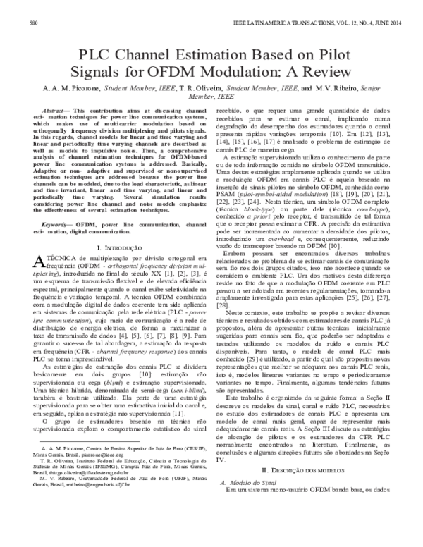 (PDF) PLC Channel Estimation Based on Pilots Signal for OFDM Modulation ...