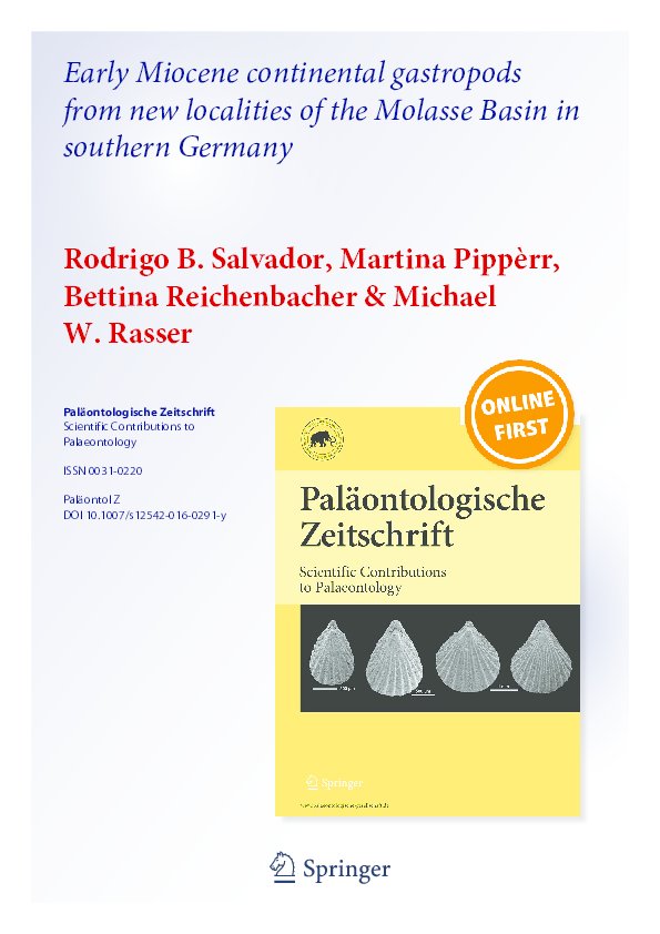 (PDF) Early Miocene continental gastropods from new localities of the ...