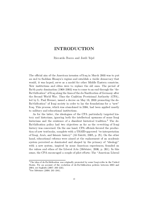 Writing the History of Iraq: Historiographical and Political Challenges